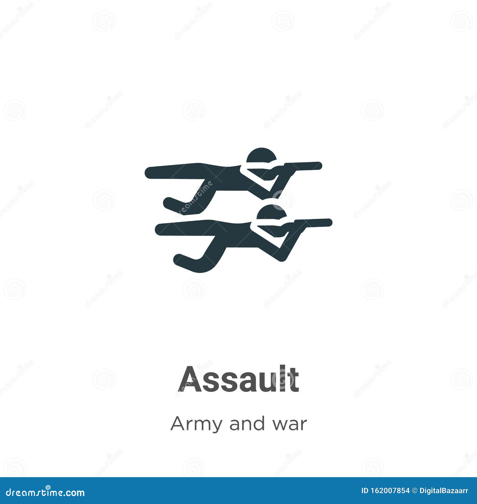 Assault Vector Icon on White Background. Flat Vector Assault Icon ...