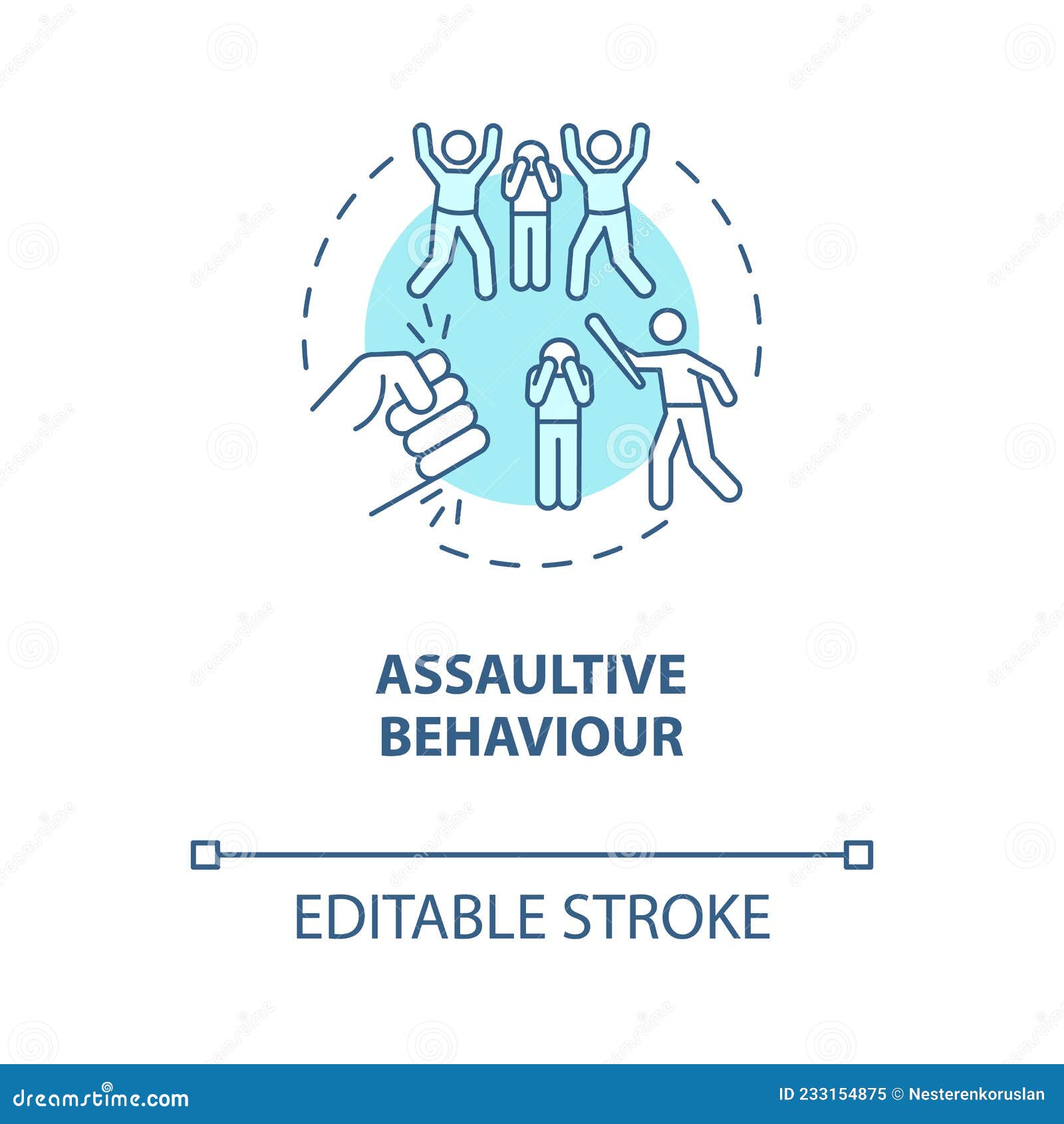 Assaultive Behavior Blue Concept Icon Stock Vector - Illustration of ...