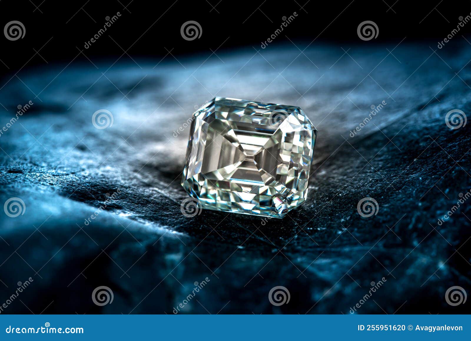 Luxury Diamond on Dark Blue Background Stock Photo - Image of sparkle ...
