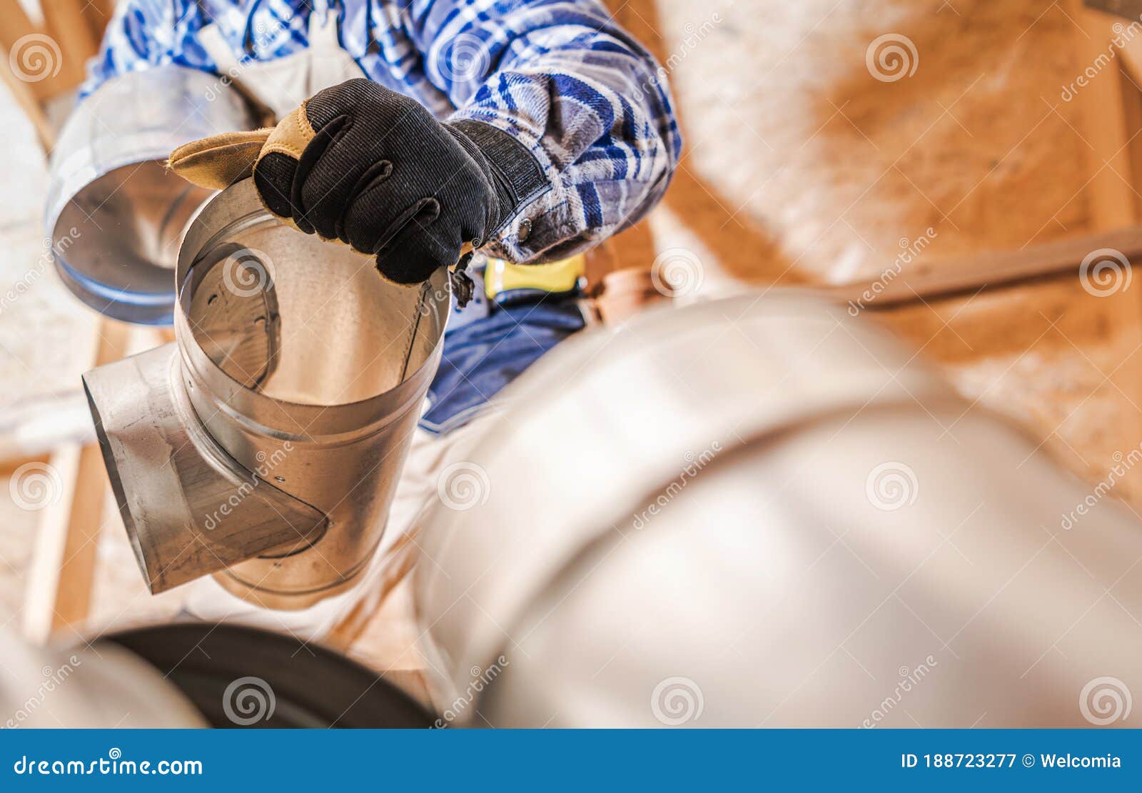 Assemble of Air Ventilation Shaft Elements Stock Image - Image of ...