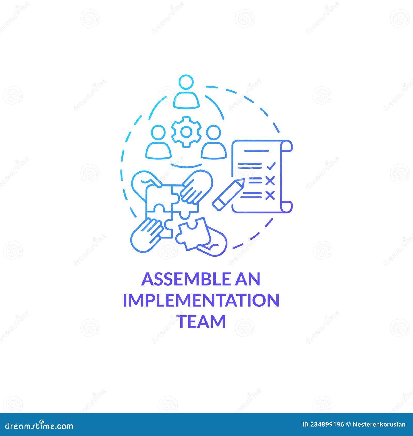 Assemble An Execution Team Concept Icon Vector Illustration ...