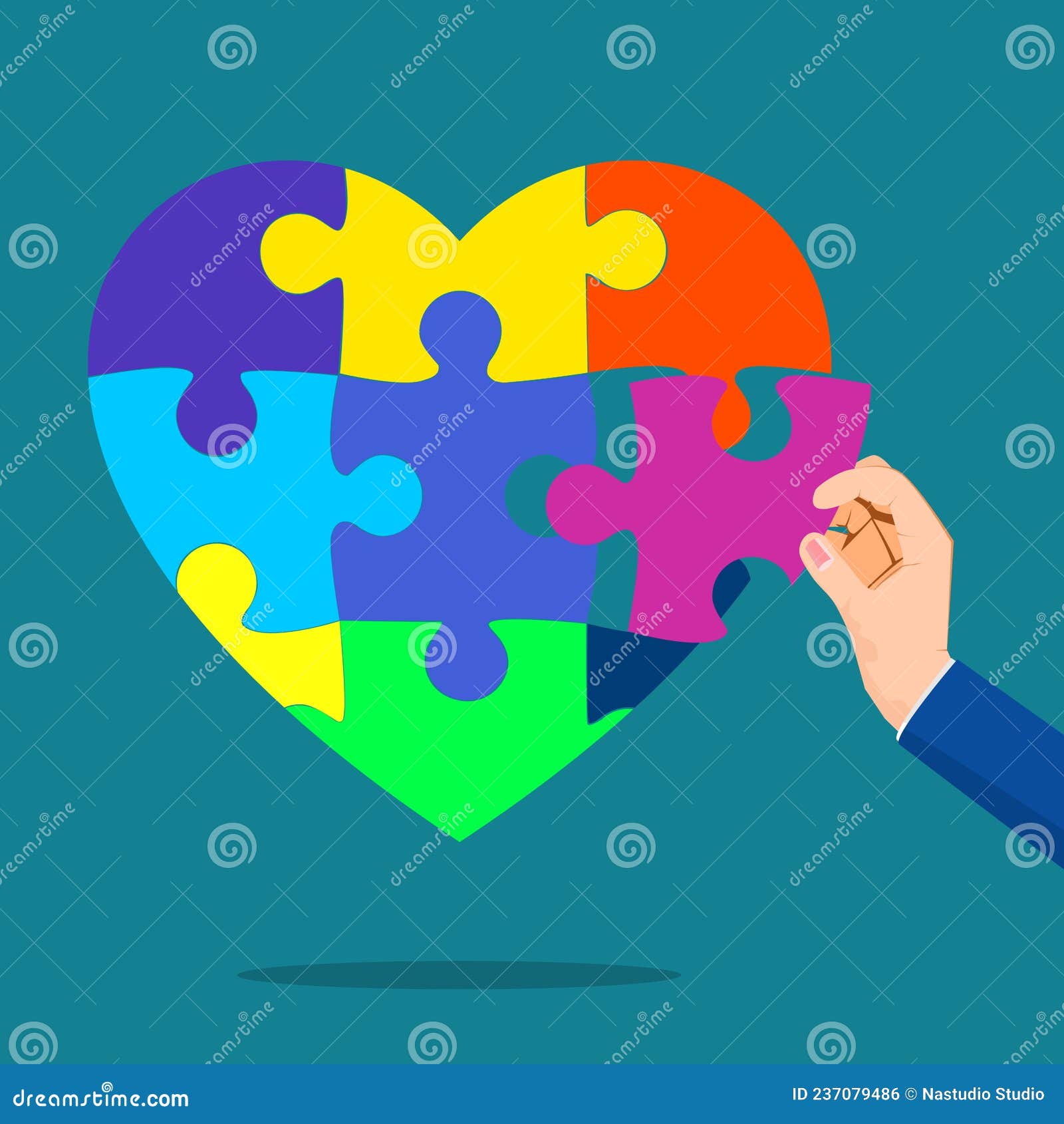 Assemble the Heart Puzzle. Heart Jigsaw. Vector Illustration Stock ...