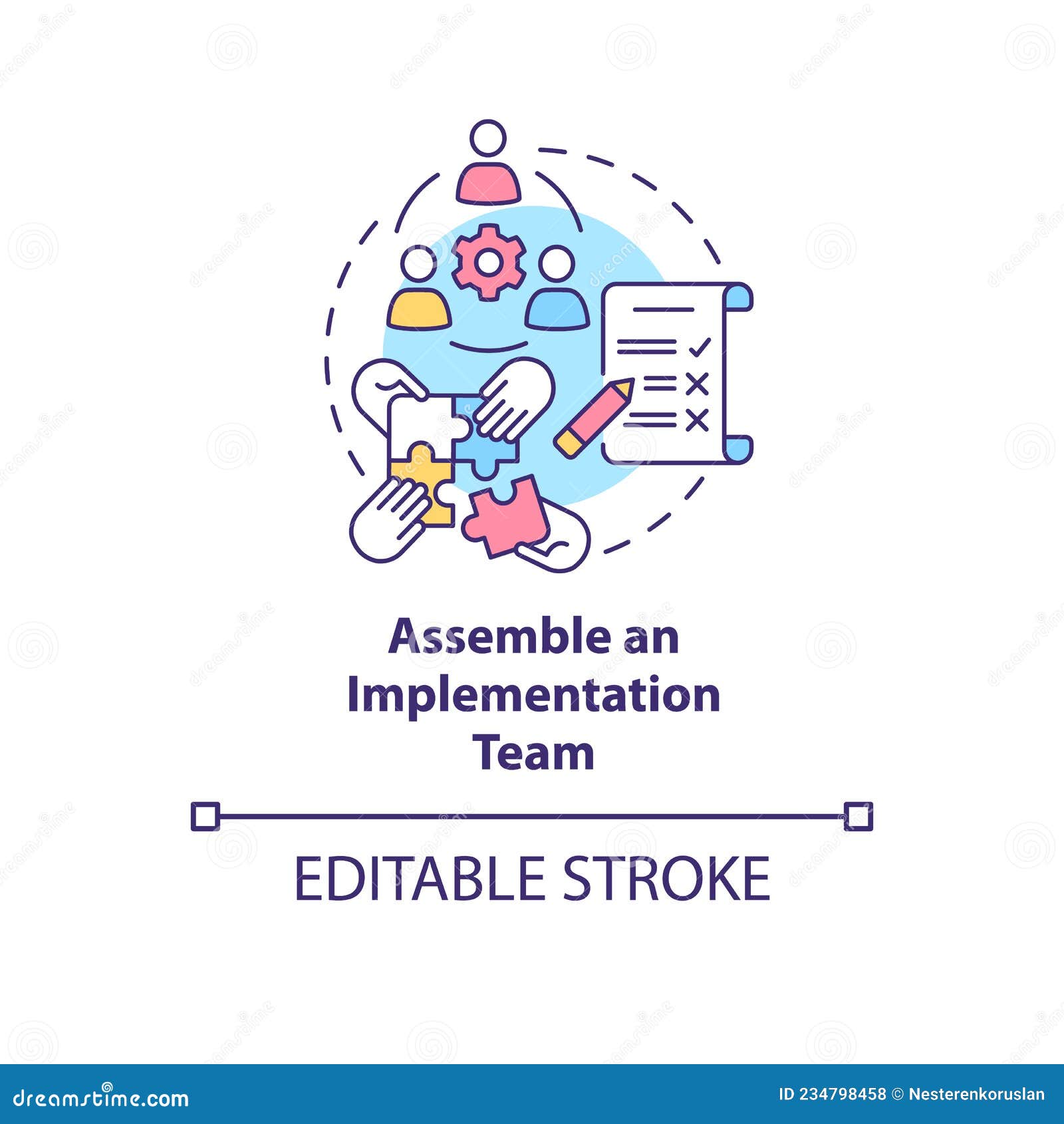 Assemble An Execution Team Concept Icon Vector Illustration ...