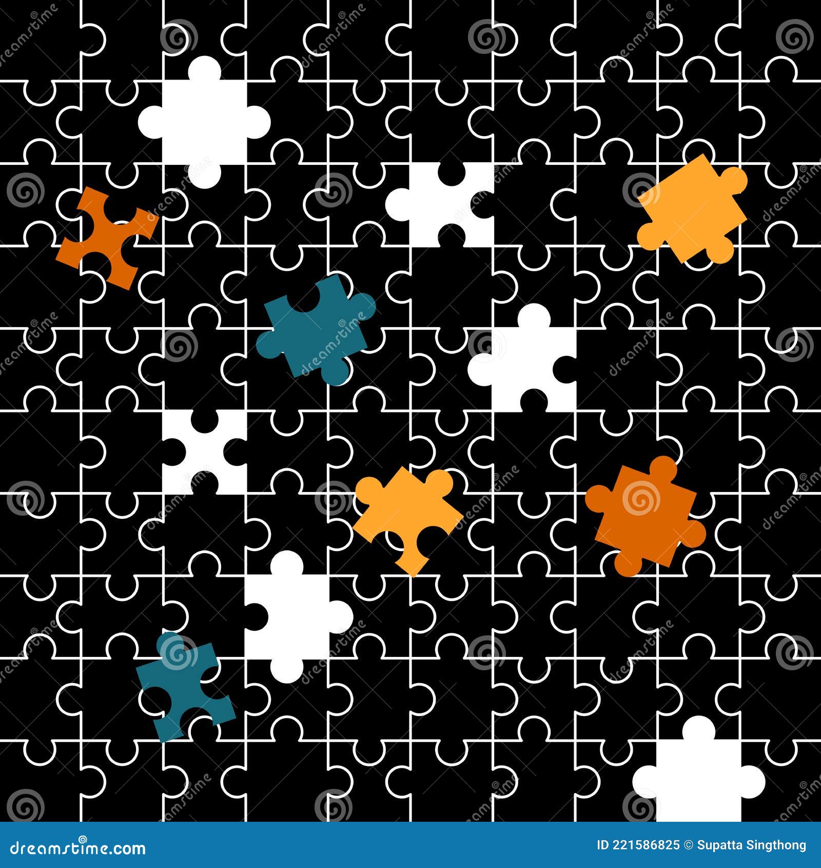 21051502 Assembled Black Puzzle with One Wrong-placed Element Stock ...