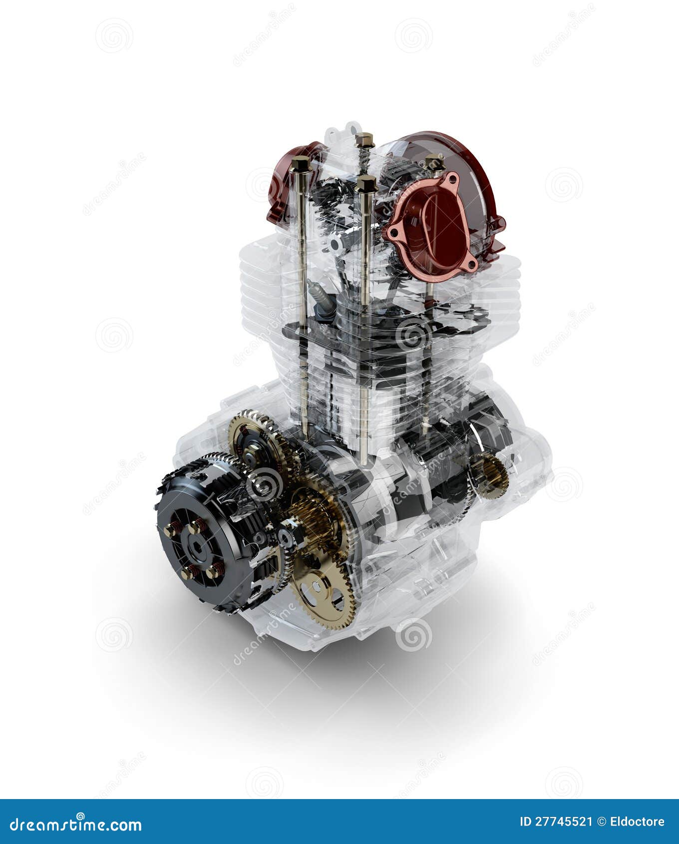Assembled Motorcycle Performance Engine Stock Illustration ...