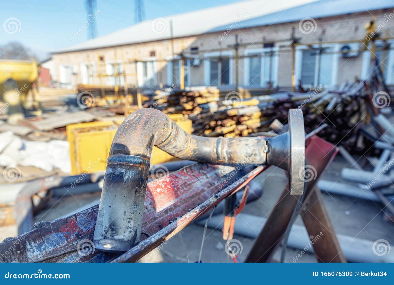 Assembled Pipe Assembly of Pipe and Welded Flange Stock Image - Image ...