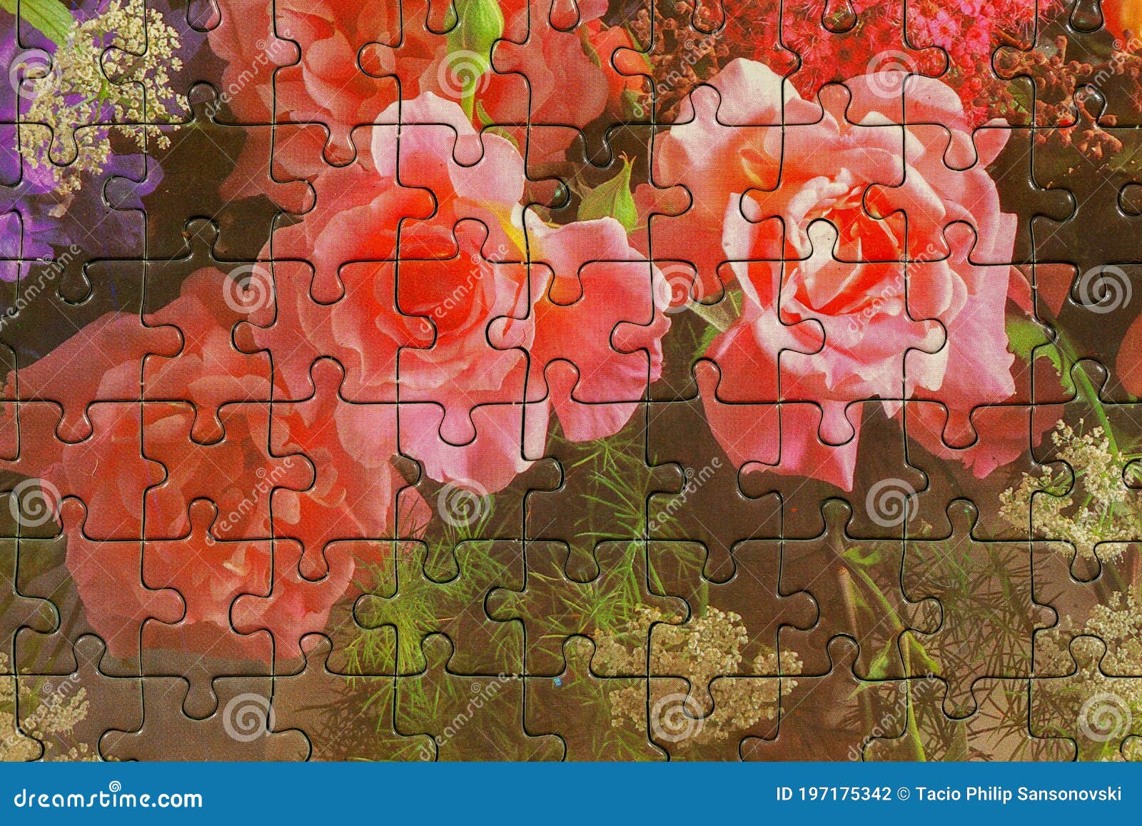 Assembled Puzzle Colored Pieces Stock Photo - Image of creativity ...
