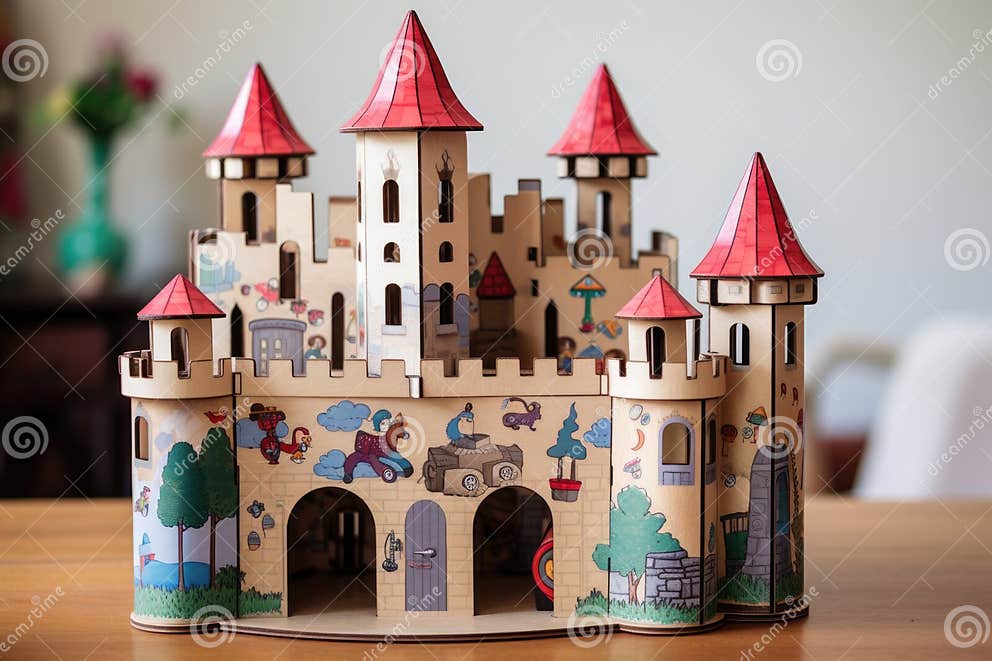 Assembled Toy Castle beside Its Original Box Stock Photo - Image of ...