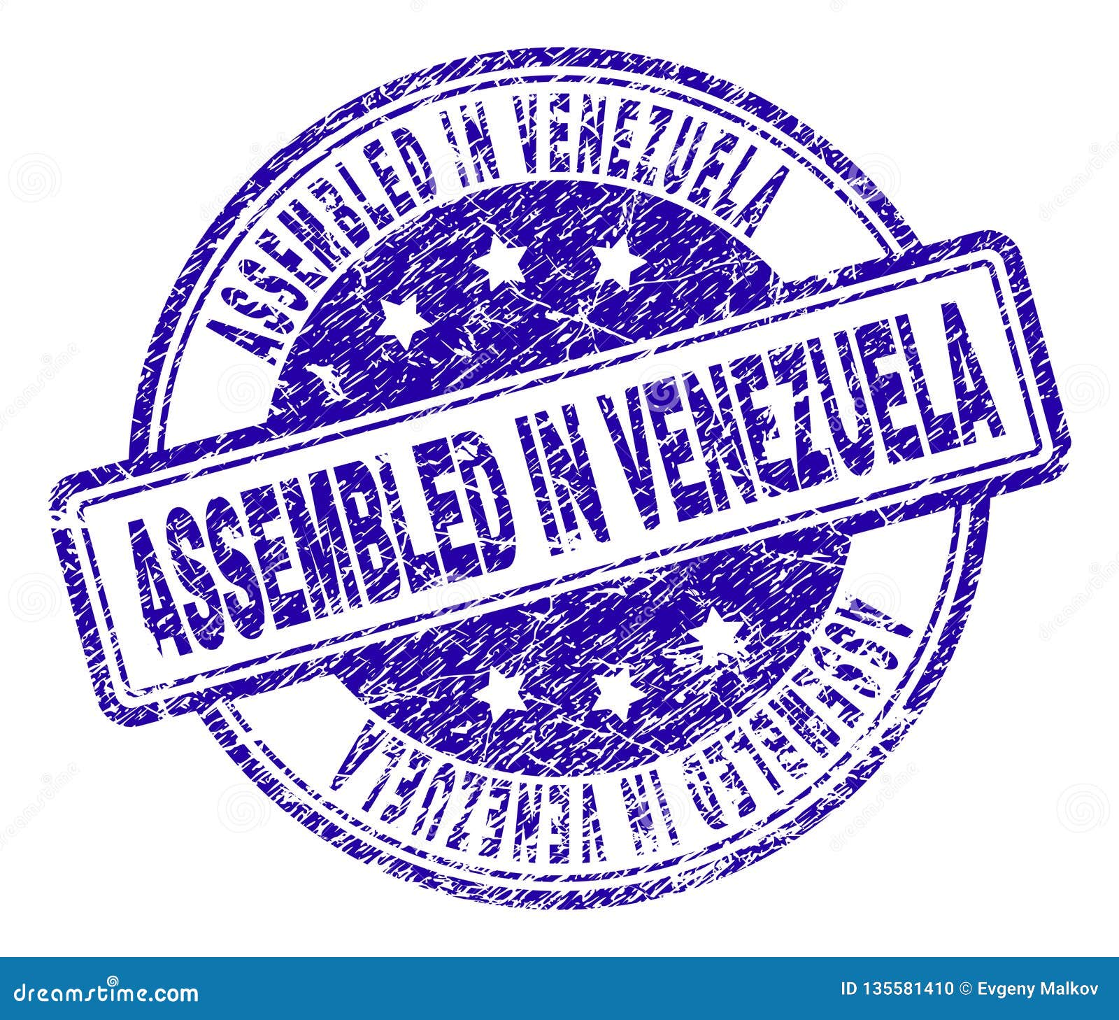 Grunge Textured ASSEMBLED in VENEZUELA Stamp Seal Stock Vector ...