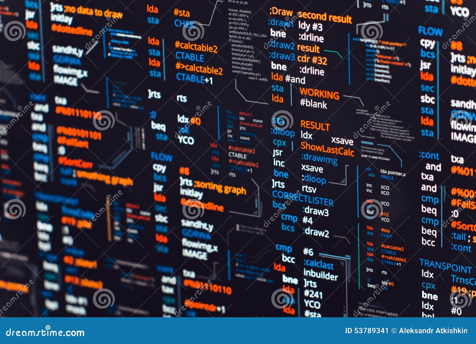 Assembler Stock Image Image Of Program Binary Command 53789341