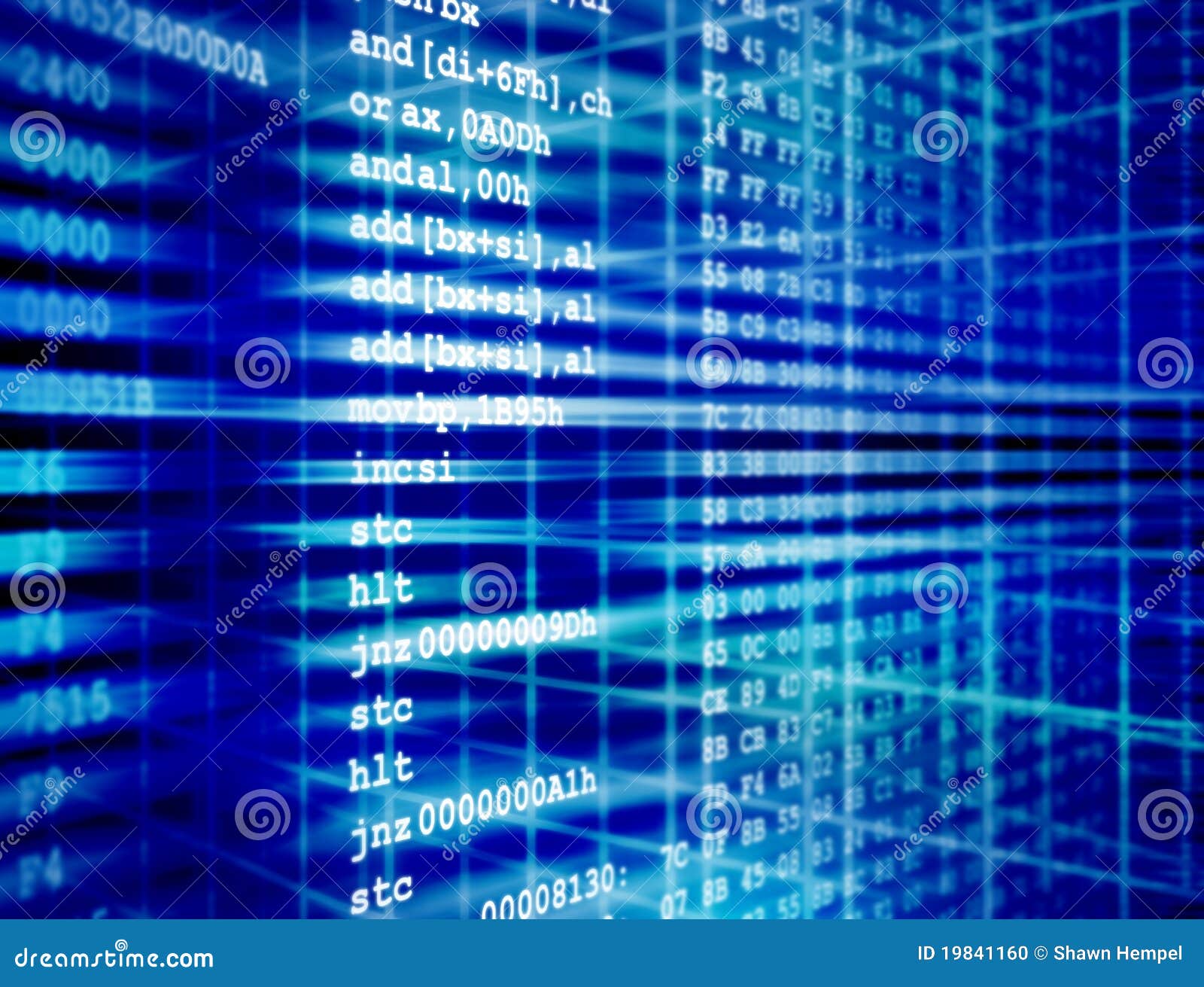 Assemblercode Des Computerprogramms Stock Abbildung - Illustration von ...