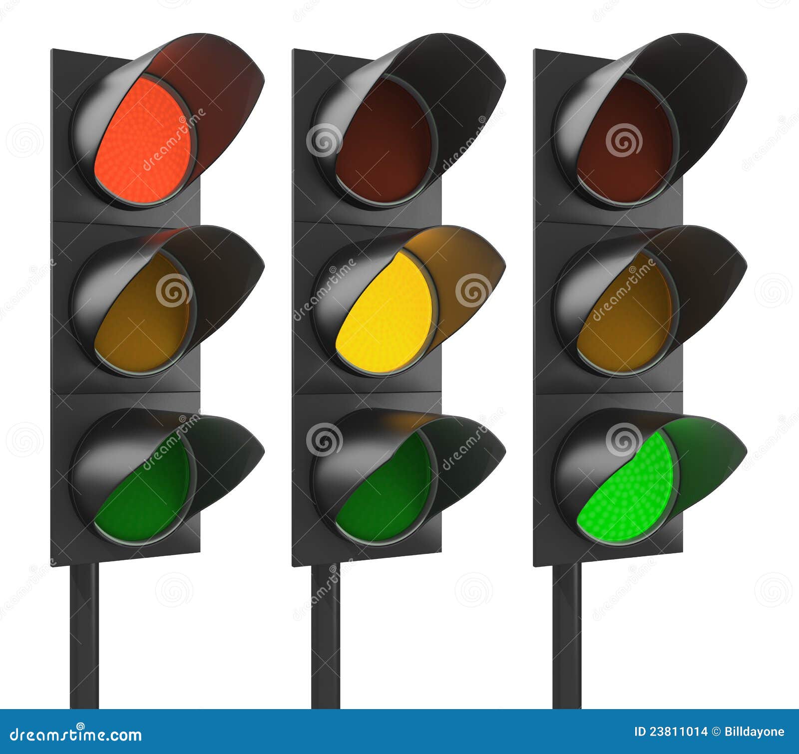 Assemblez De Trois Feux De Signalisation Illustration Stock ...