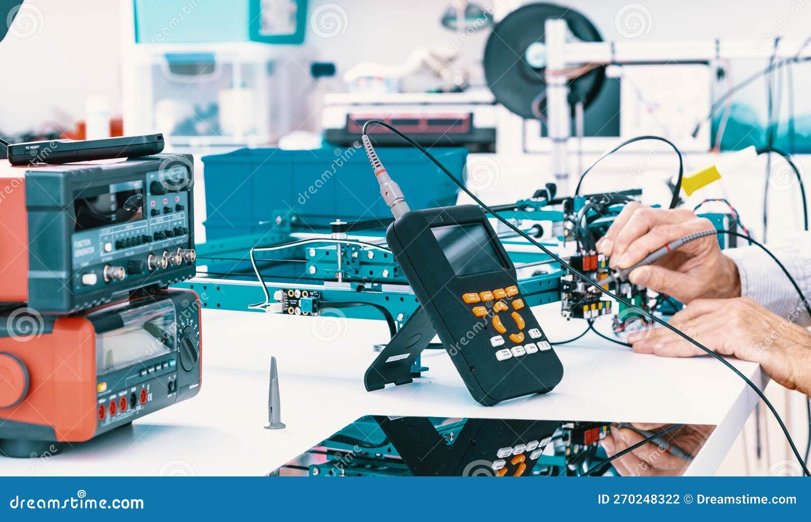 Assembling and Adjust the Electronics Instrument for Precision Physical Measurements Stock Photo ...