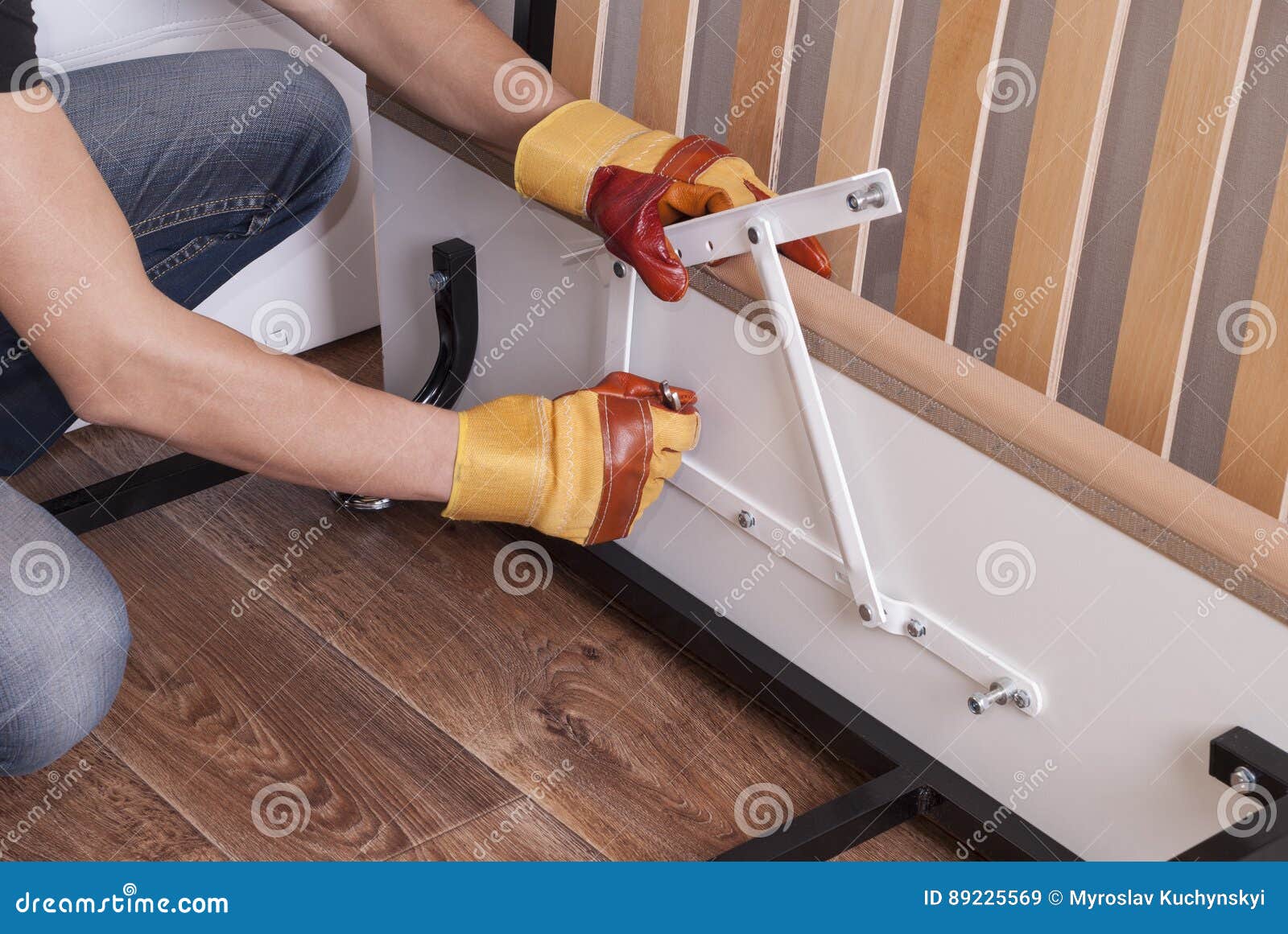 Assembling bed furniture stock image. Image of moving - 89225569