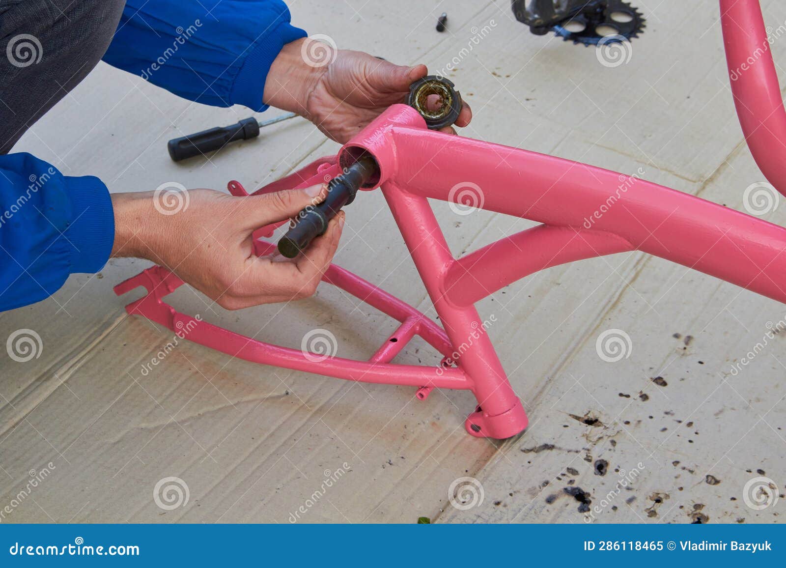 Assembling a Bicycle,assembling and Repairing a Bicycle for a Girl ...