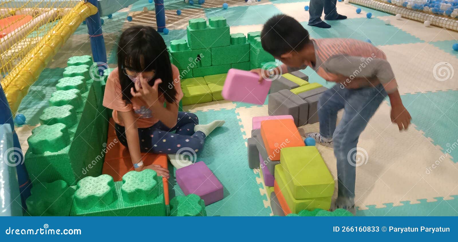 Assembling Blocks editorial stock photo. Image of styrofoam - 266160833