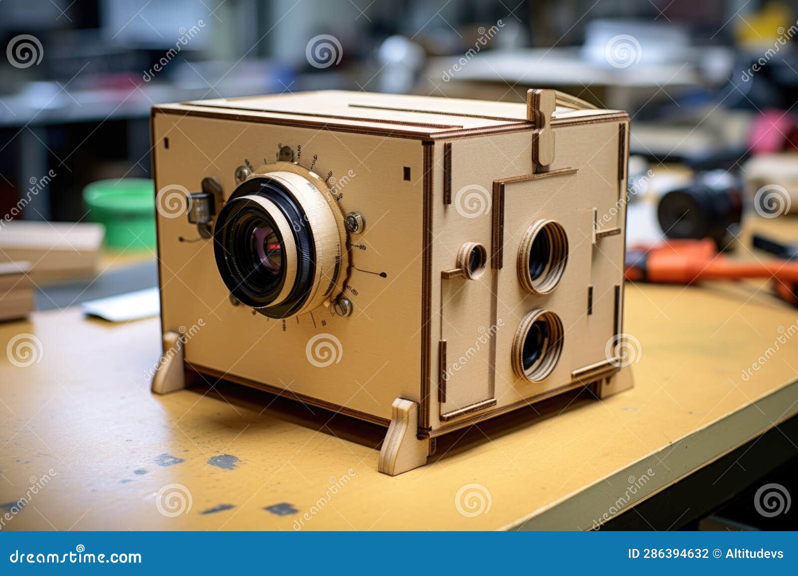 Assembling Cardboard Box for Pinhole Camera Stock Photo - Image of ...
