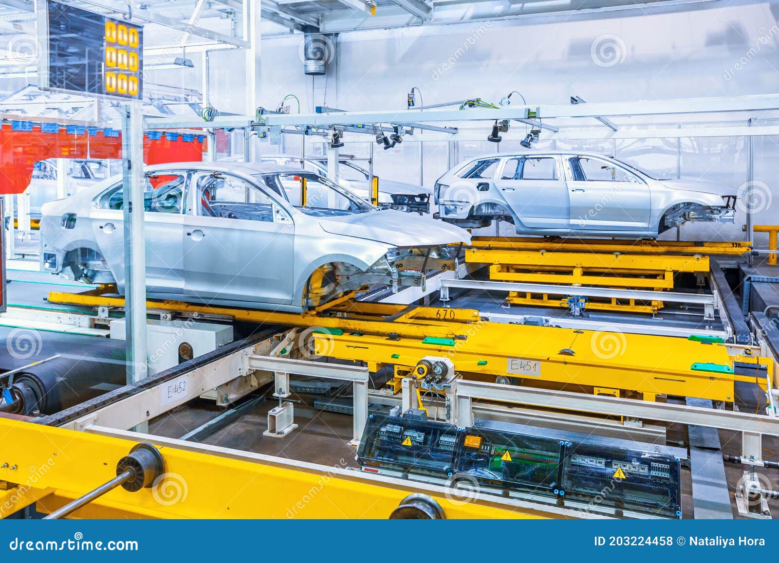 Assembling Cars on Conveyor Line Stock Photo - Image of control, check ...