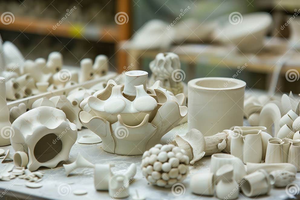 Assembling a Ceramic Sculpture from Different Parts Stock Image - Image ...