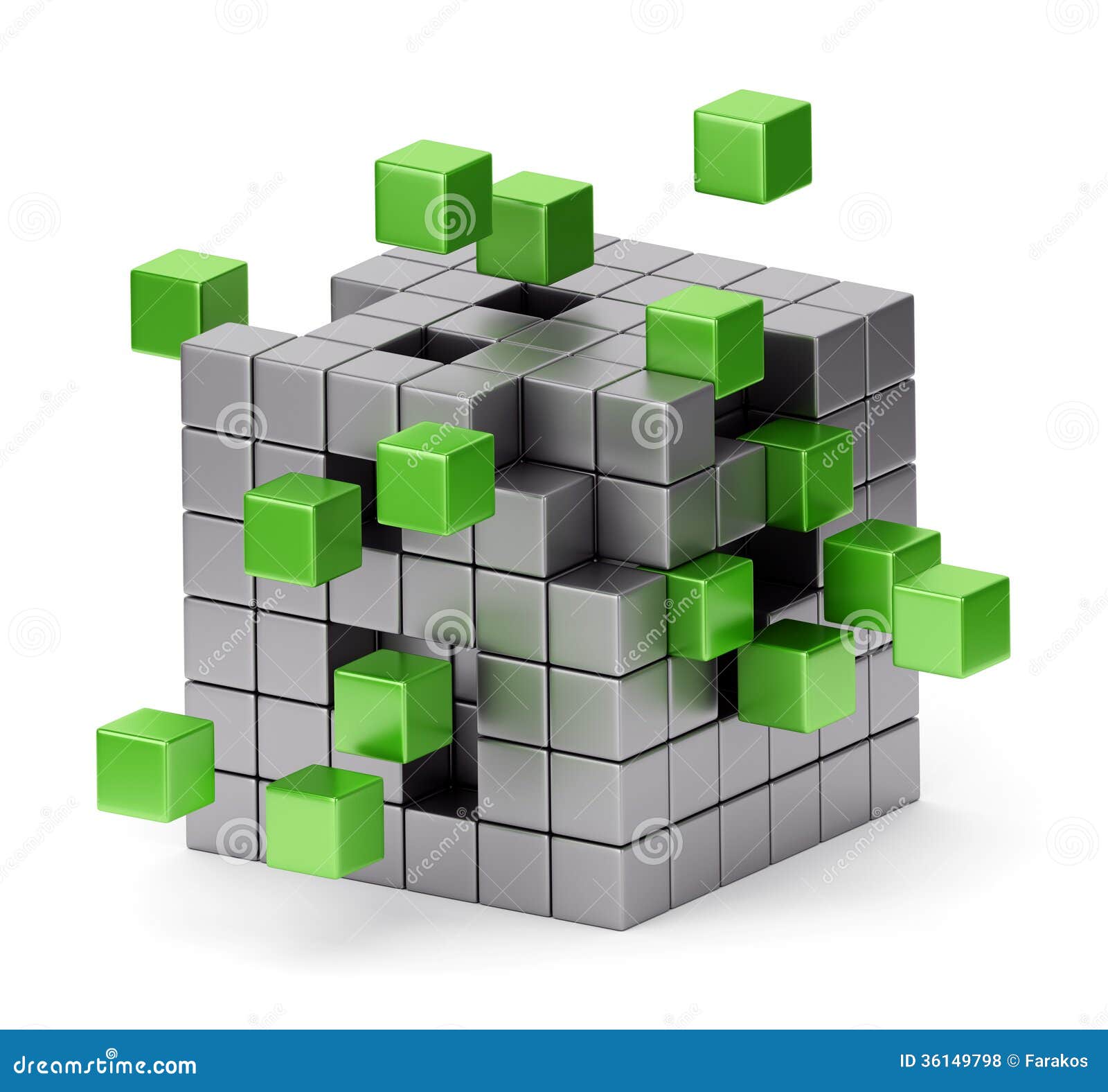 Assembling cube concept stock illustration. Illustration of motivation ...