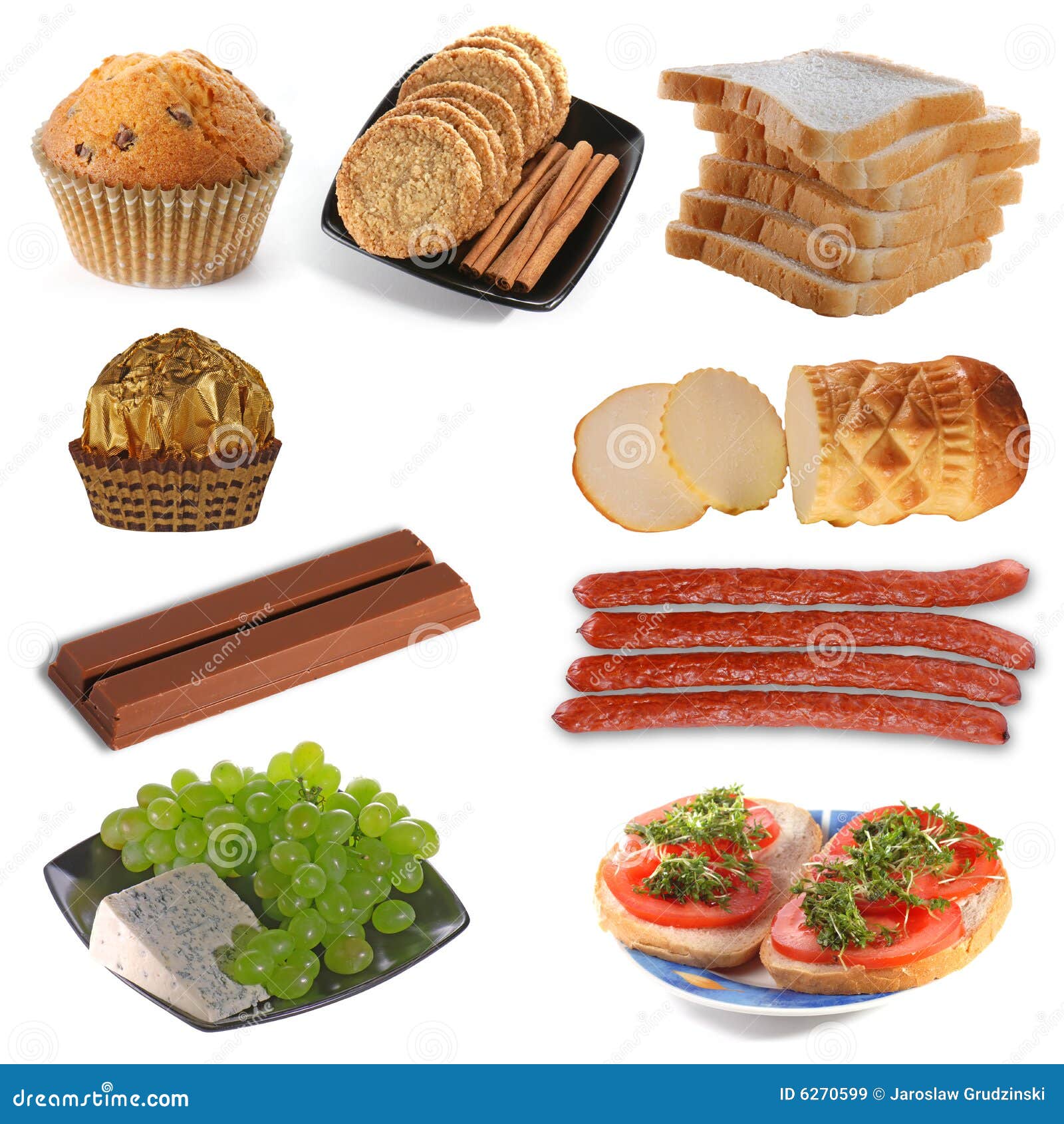 Assembling of Delicious Food Stock Image - Image of isolated, bread ...