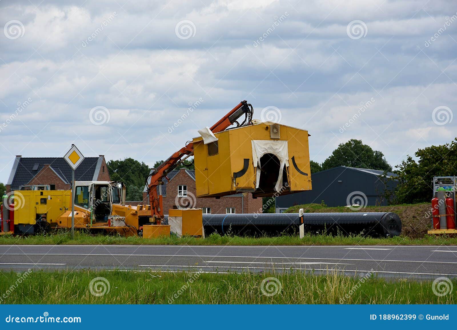 Civil engineering works stock image. Image of moving - 188962399