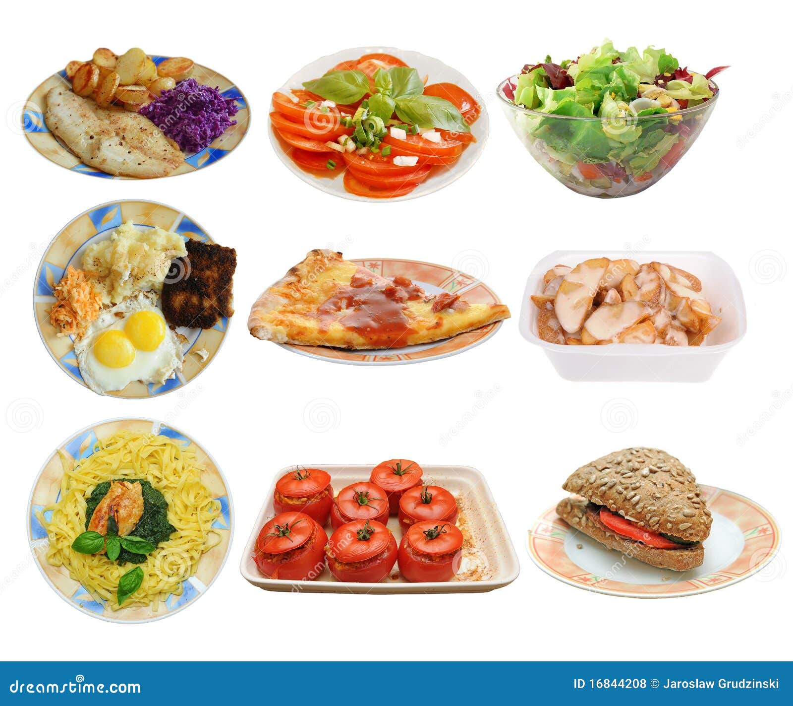 Assembling of Different Dishes Stock Photo - Image of cheese, fish ...