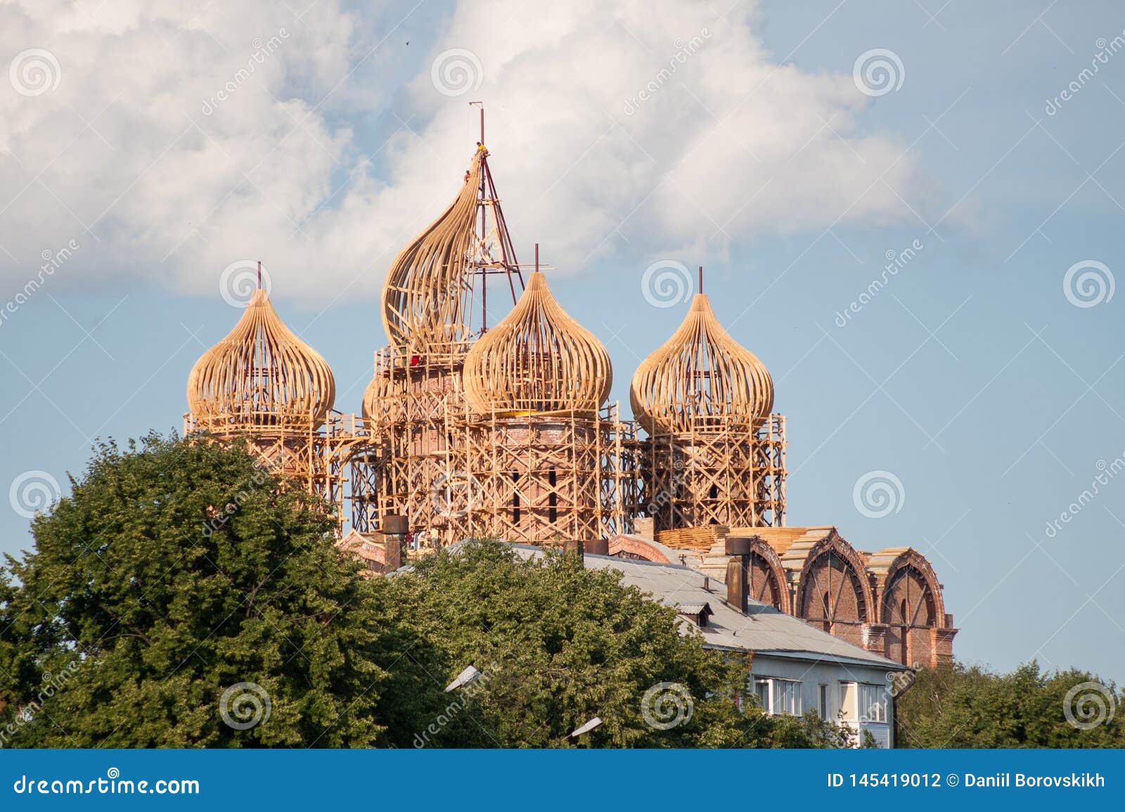 Assembling the Dome Church stock photo. Image of hexagonal - 145419012