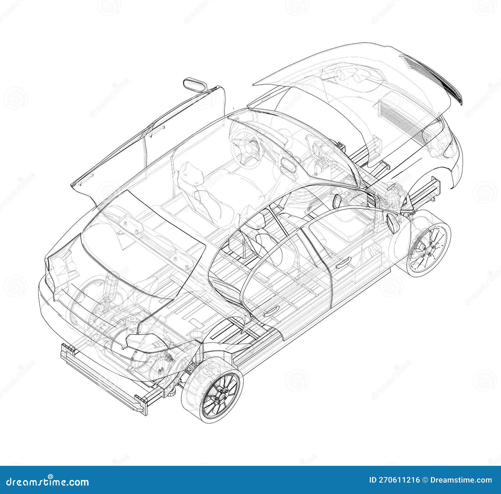 Assembling electric car stock illustration. Illustration of icon ...