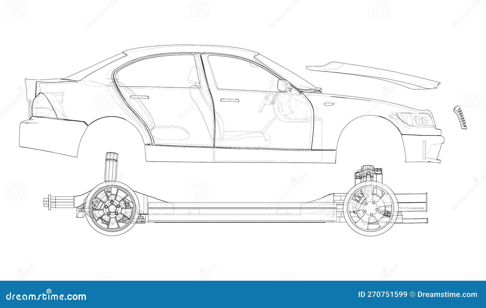 Assembling electric car stock illustration. Illustration of concept ...