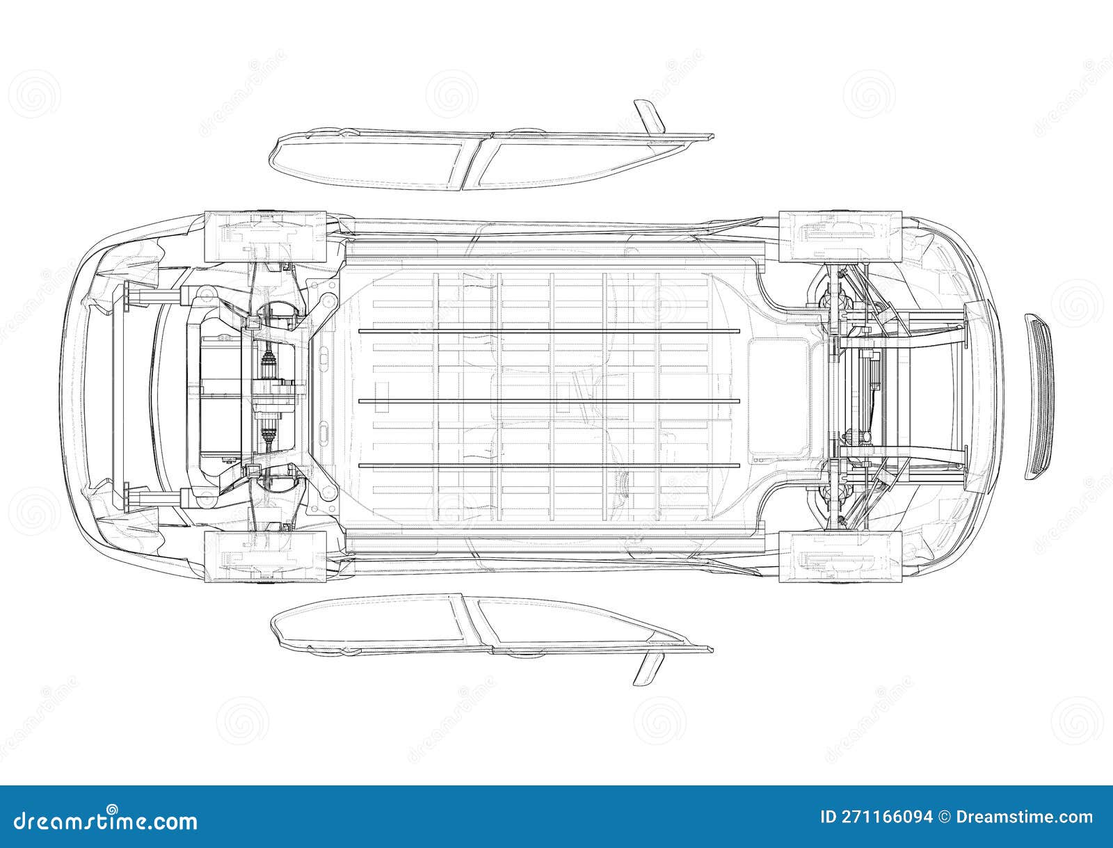 Assembling electric car stock illustration. Illustration of design ...