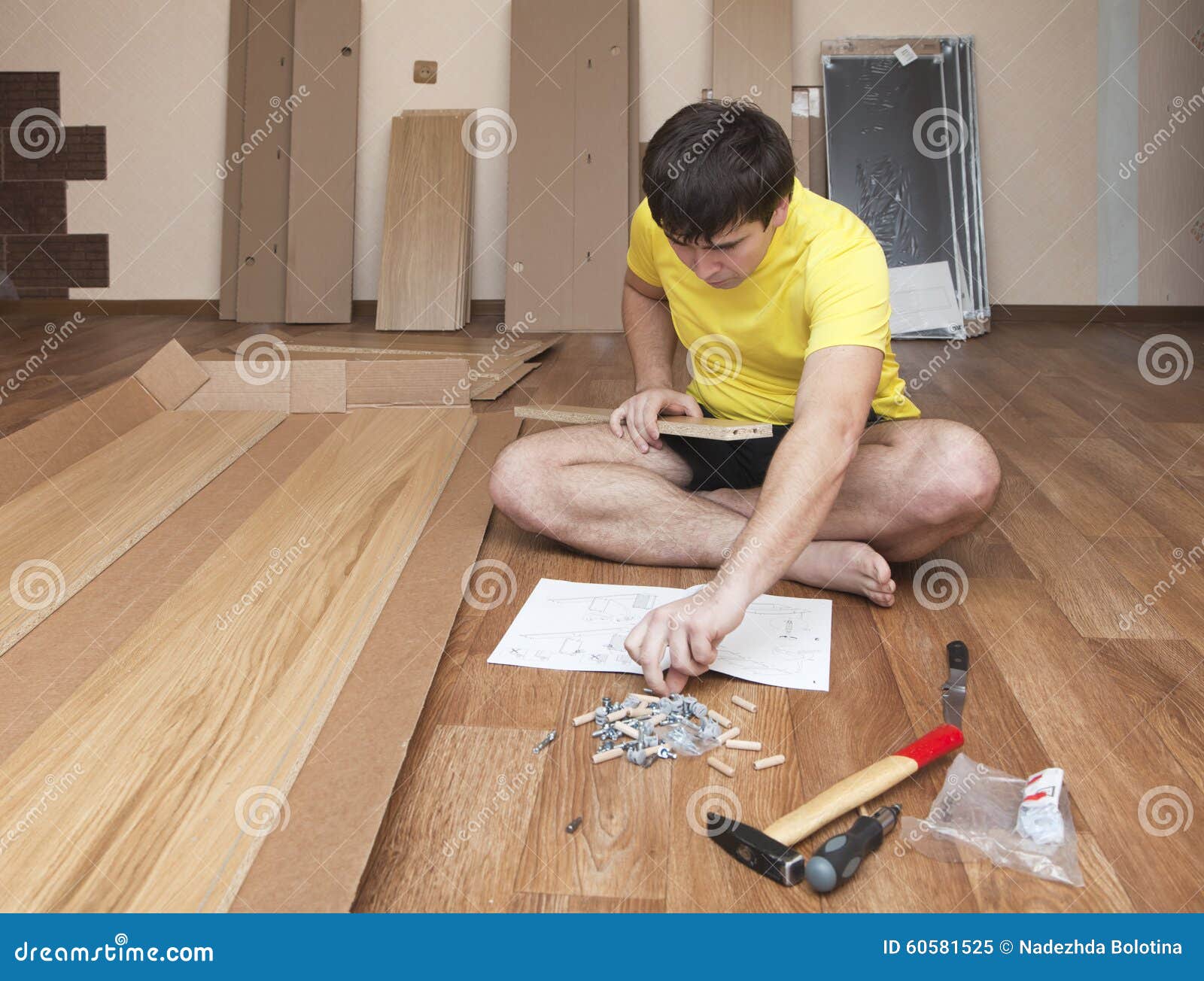 Assembling furniture stock image. Image of assemble, house - 60581525