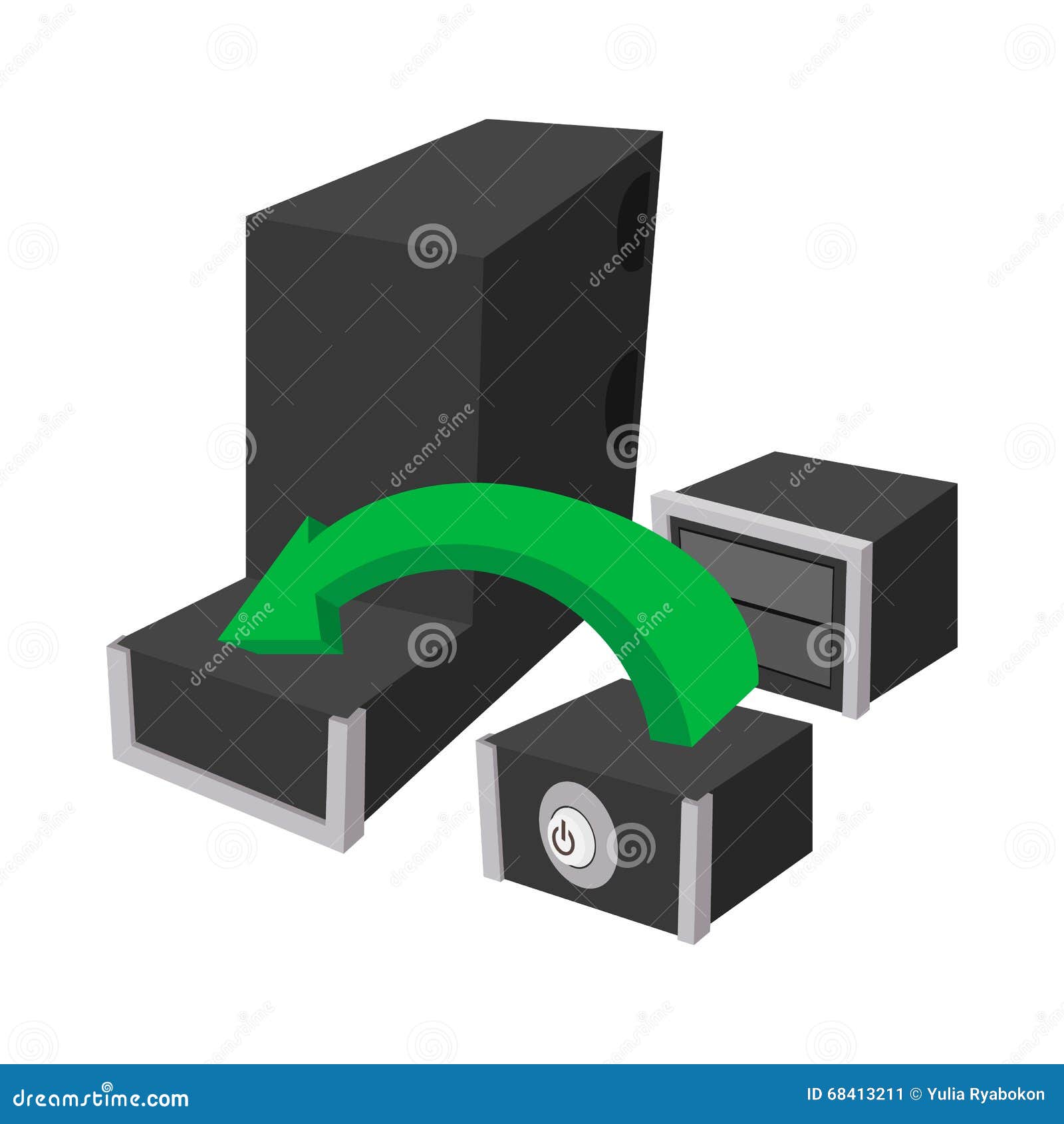 Assembling of a New PC Icon, Cartoon Style Stock Vector - Illustration ...