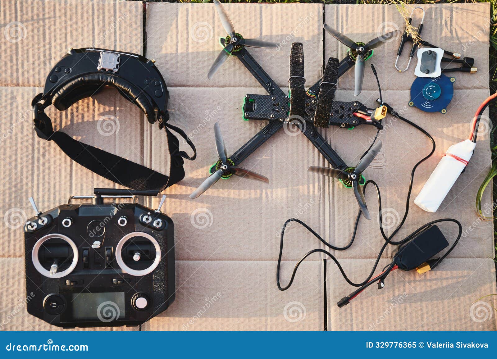 Assembling a Racing Drone with Custom Parts and Controllers Stock Image ...