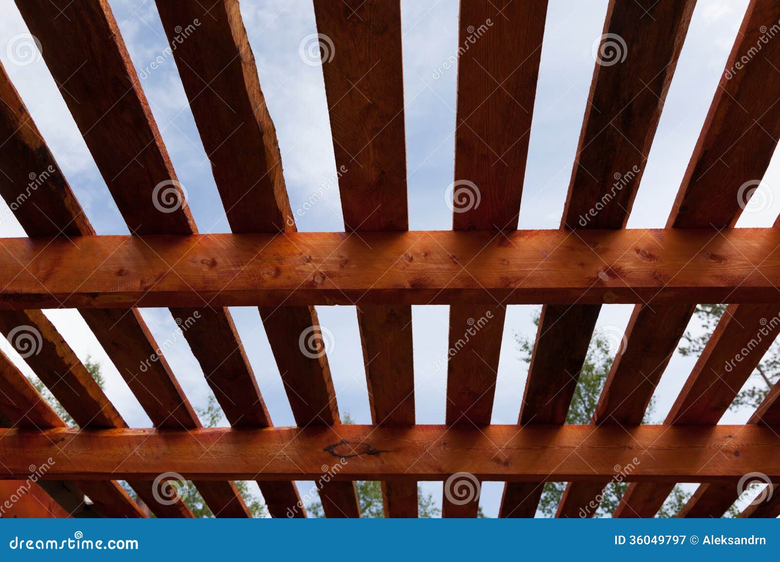 Assembling Rafters and Roof Sheathing Stock Image - Image of structure ...