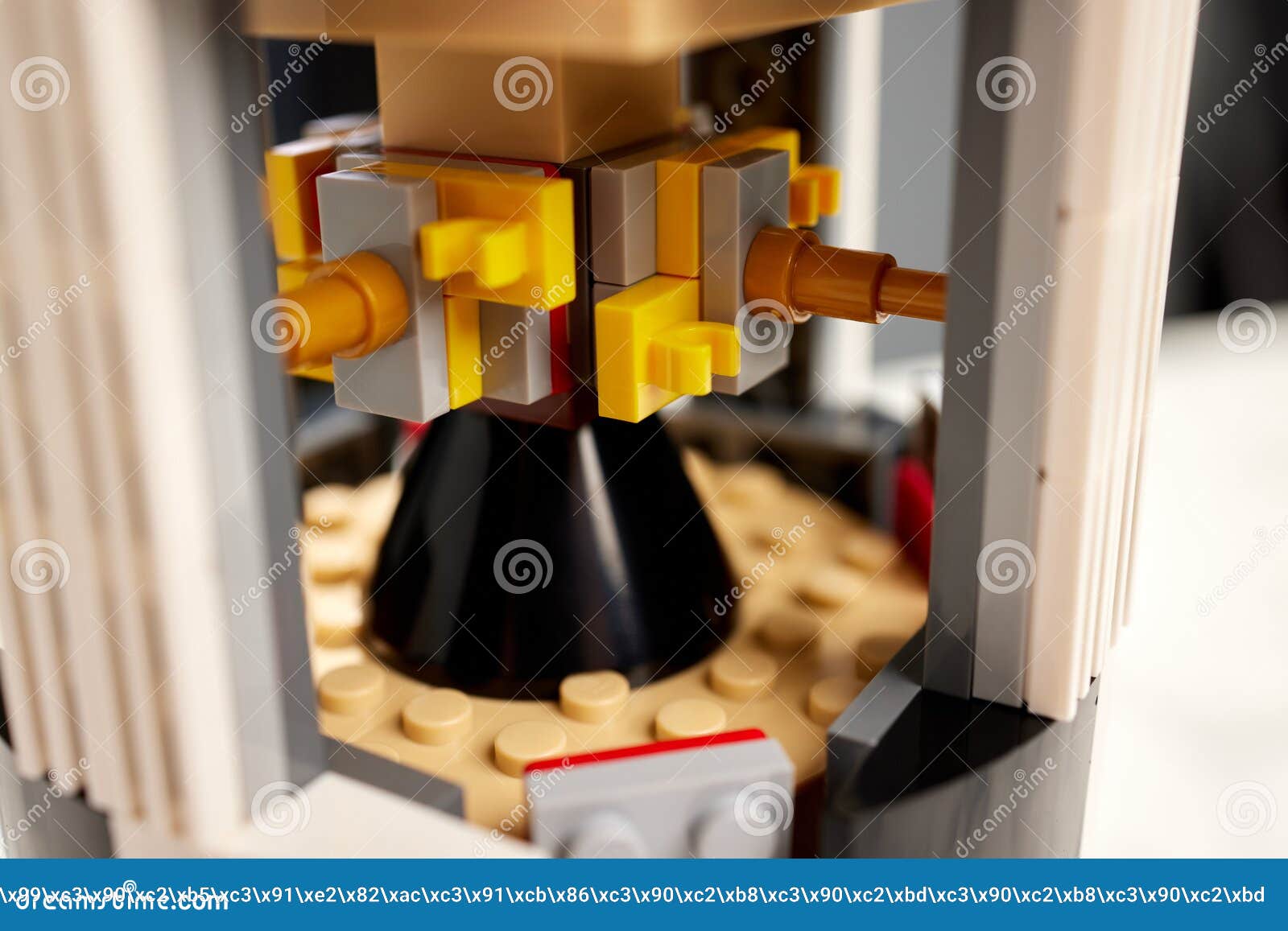 Assembling a Rocket Constructor. Colored Plastic Small Blocks. Stock ...