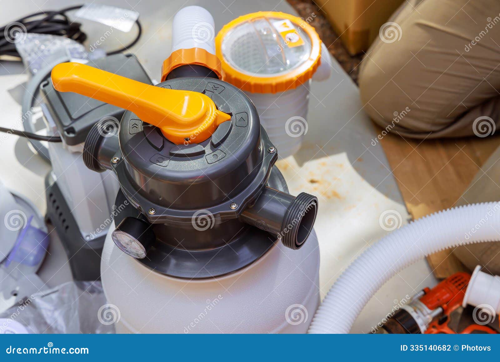 Assembling Sand Filter System Tank Using Equipment that is Used To ...