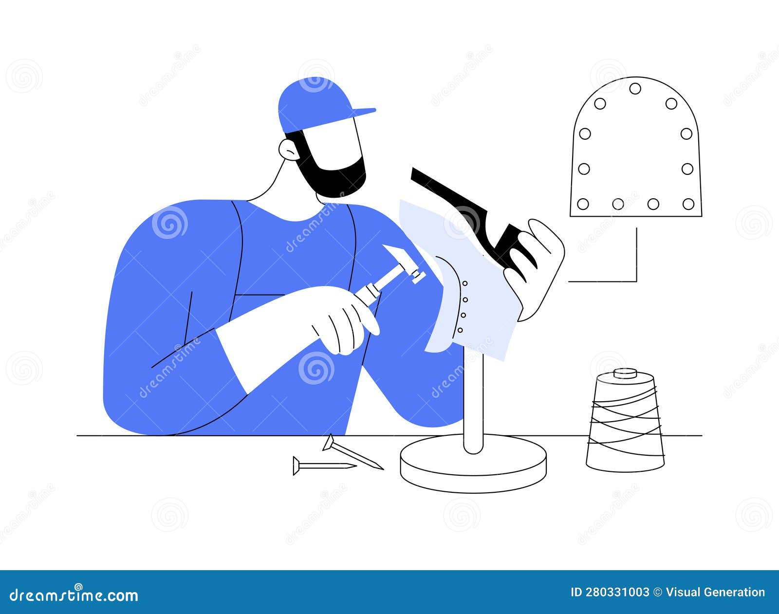 Assembling the Shoe Abstract Concept Vector Illustration. Stock Vector ...