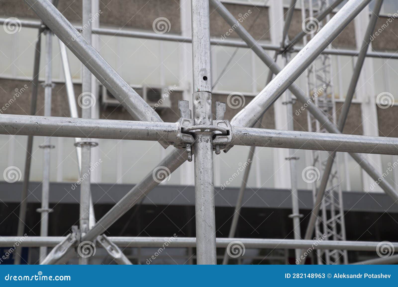Assembling a Stage for a Performance.Scaffolding for the Stage for the ...