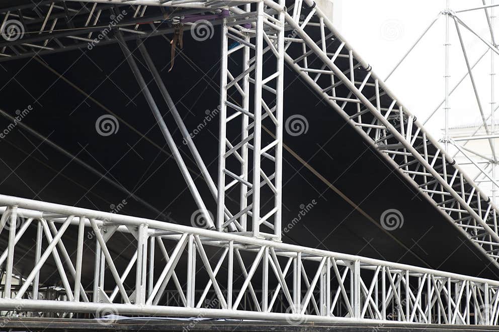 Assembling a Stage for a Performance.Scaffolding for the Stage for the ...