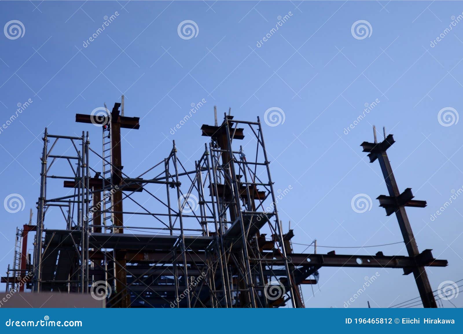 Steel Frame Protruding into the Sky Stock Photo - Image of background ...
