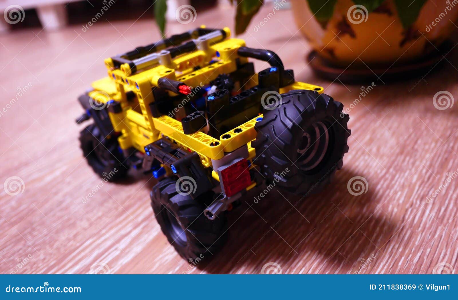 Assembling a Toy Constructor by a Child. Colorful Construction Kit for ...