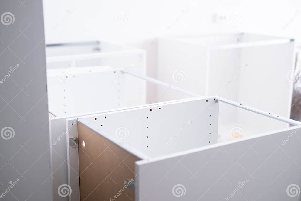 Assembling the White Frames of the Modular Kitchen. Step by Step ...