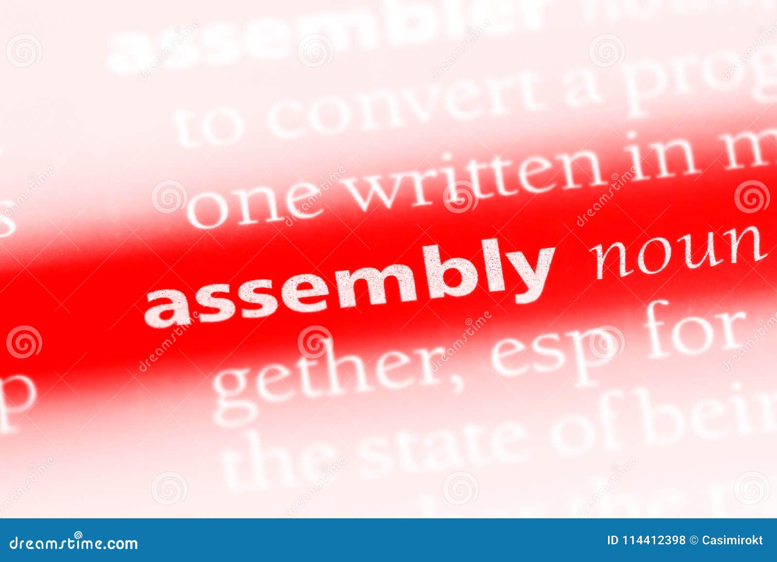 Assembly stock photo. Image of idea, word, writing, info - 114412398
