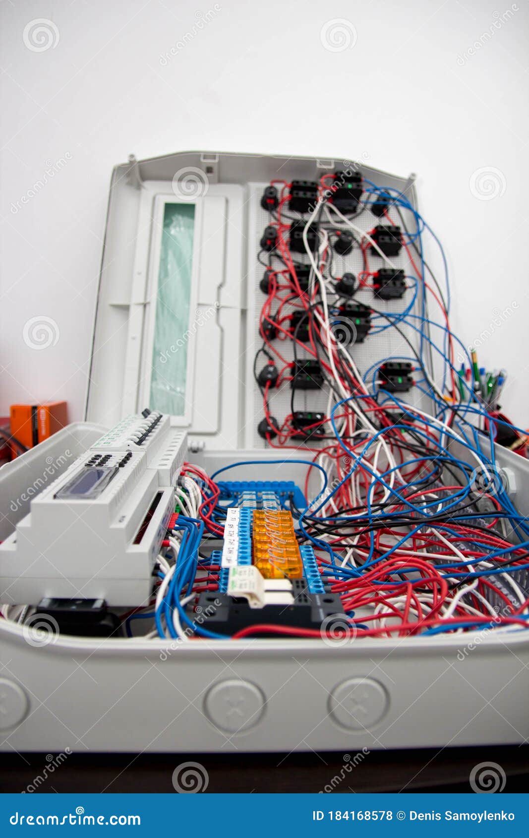Assembly of Automatic Control Panel Stock Photo - Image of background ...