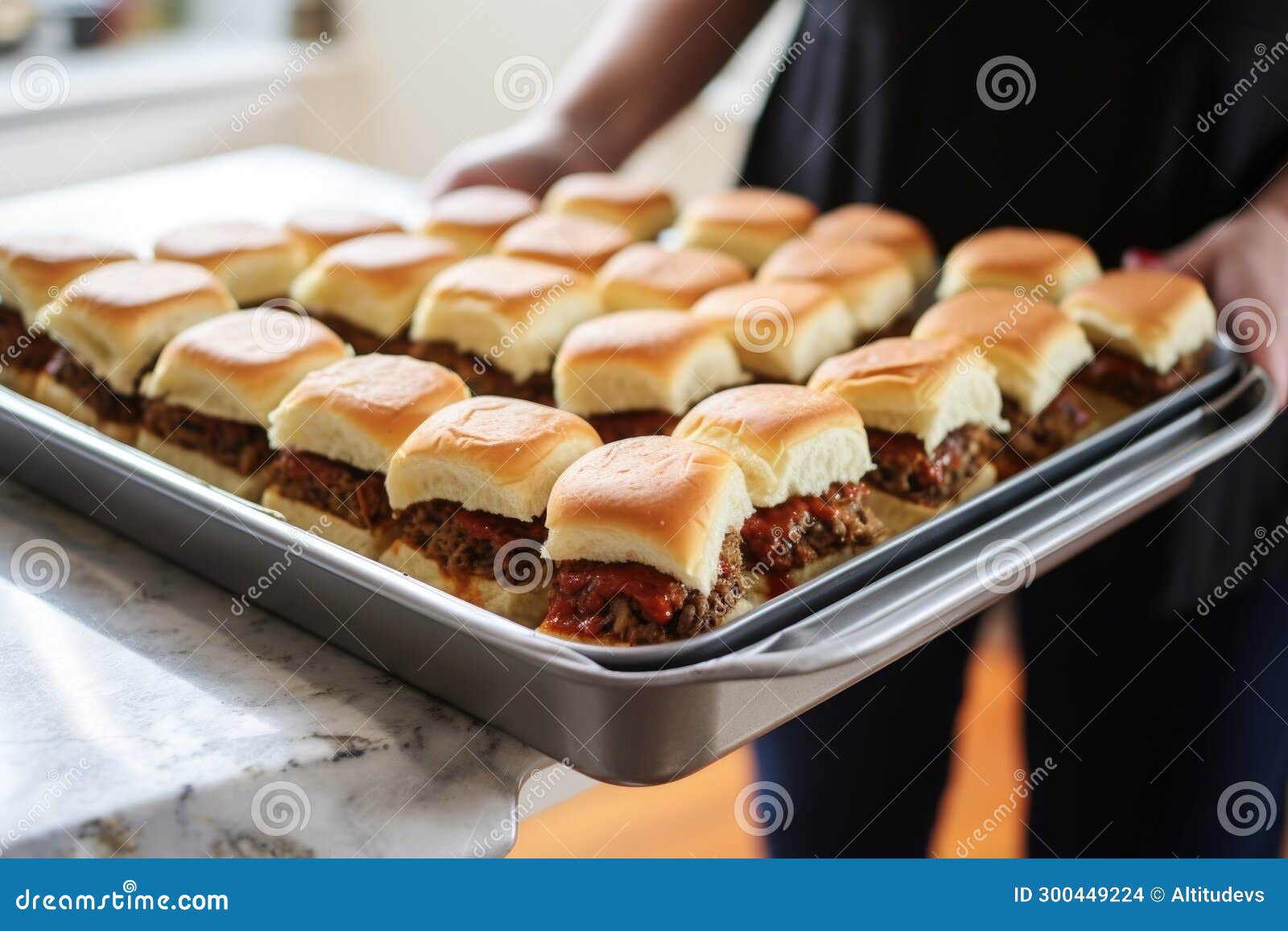 Assembly of Bbq Sliders on Presentation Tray Stock Photo - Image of ...