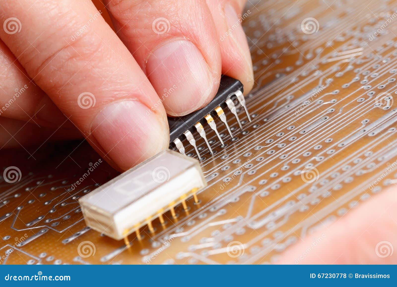 Assembly of Electronic Components on Circuit Board Stock Photo - Image ...