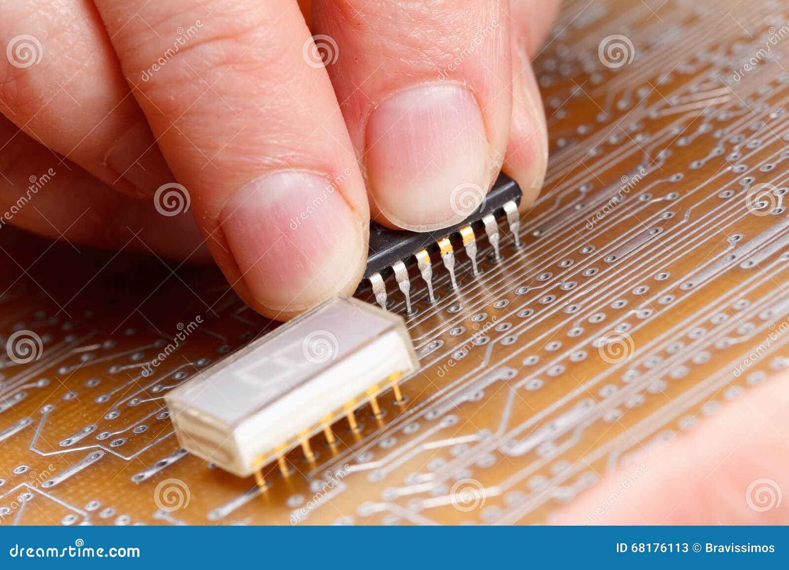 Assembly of Electronic Components on Circuit Board Stock Image - Image ...