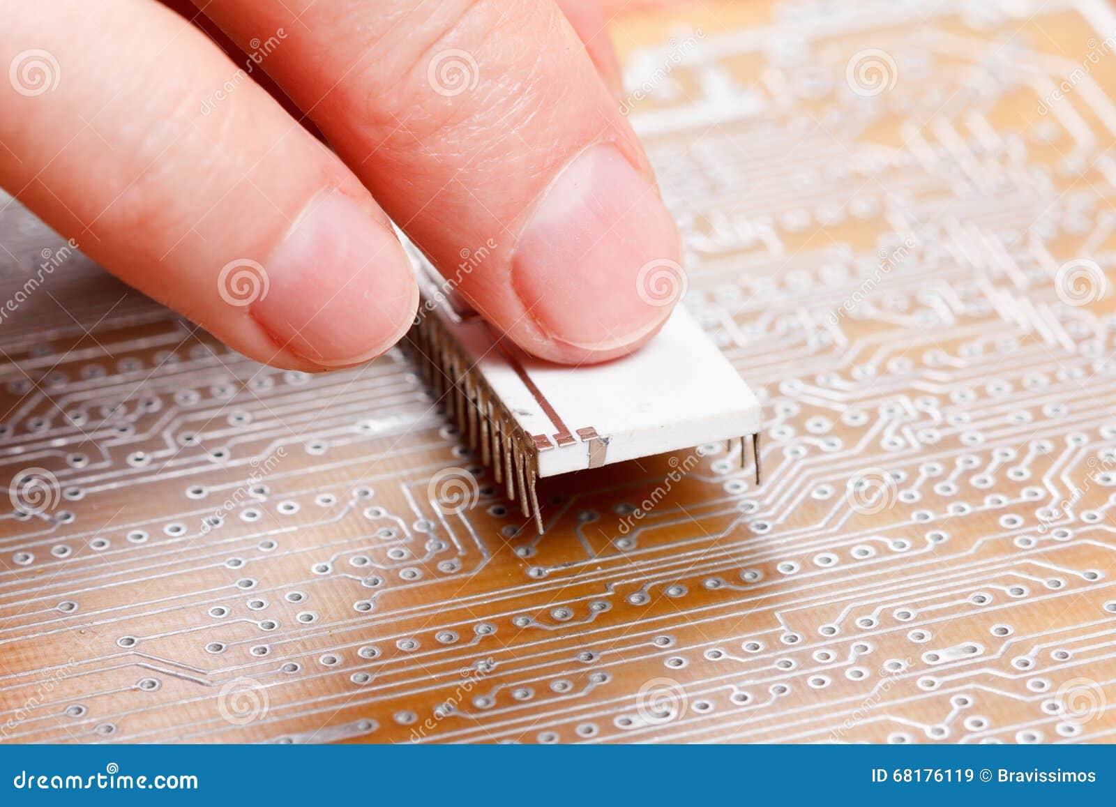 Assembly of Electronic Components on Circuit Board Stock Image - Image ...