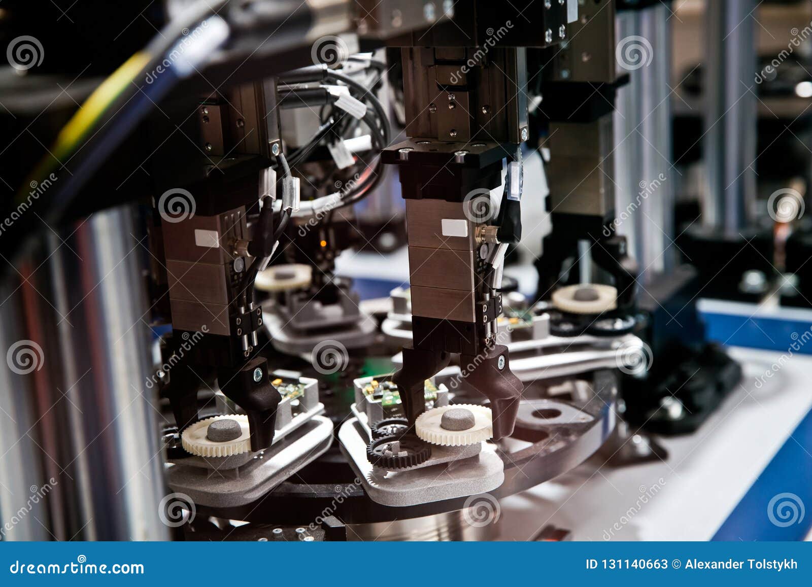 Assembly electronics line stock image. Image of robot - 131140663